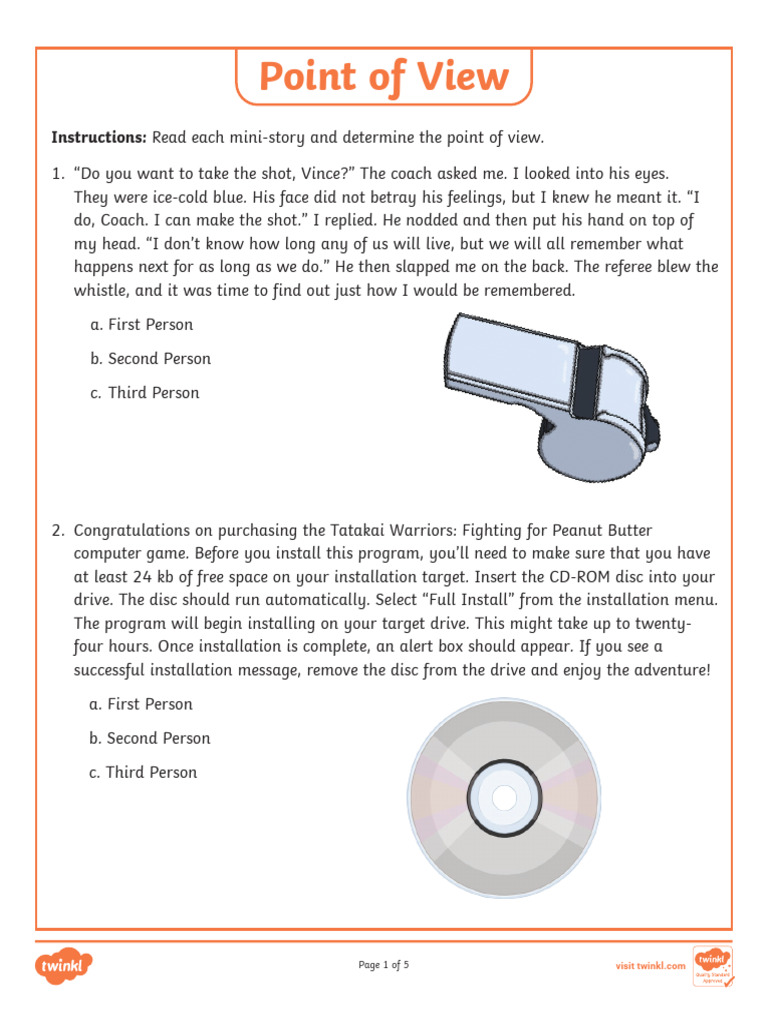 Color Point of View Activity For 6th-8th Grade | PDF