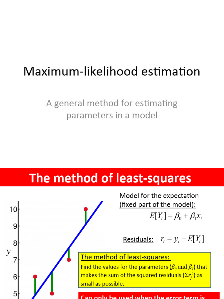 Maximum Likelihood Estimation | PDF | Errors And Residuals | Least Squares