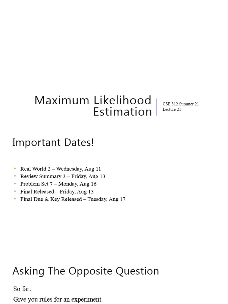21 Mle | PDF | Estimator | Mathematical Analysis
