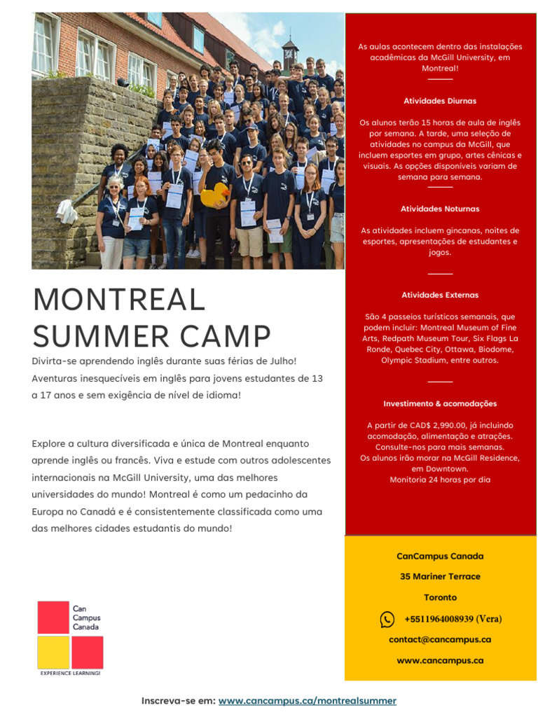 Montreal Summer Camps - 2024 | PDF | Montreal