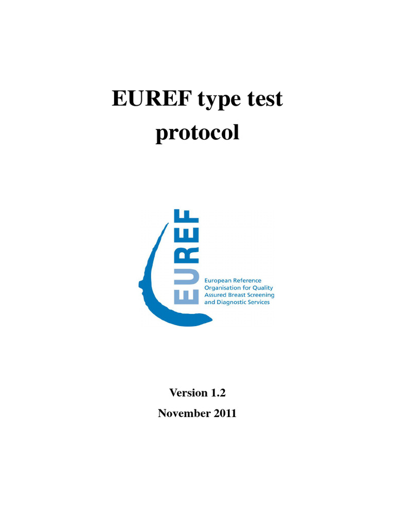 Euref Type Test Protocol Version 1.2 | PDF | Mammography | Radiology