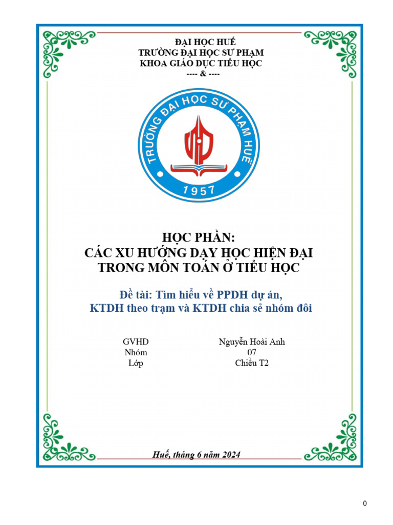 PPDH THEO D ÁN VÀ 2 KTDH Nhóm 07 | PDF