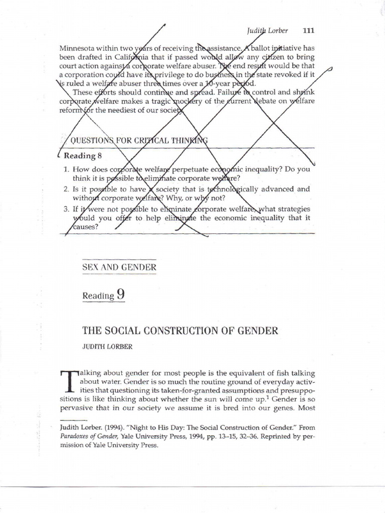 The Social Construction of Gender | PDF | Gender | Gender Studies