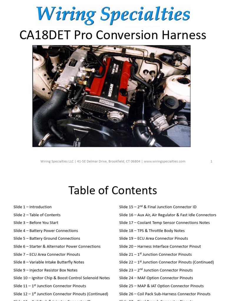 CA18DET Wiring Guide | PDF | Throttle | Electrical Connector