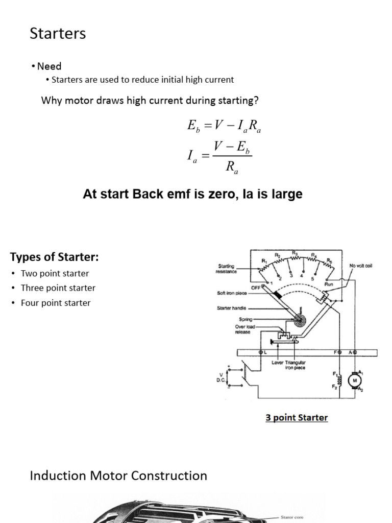 Starter, Induction Motor, Synchronous Motor, Alternator | PDF ...