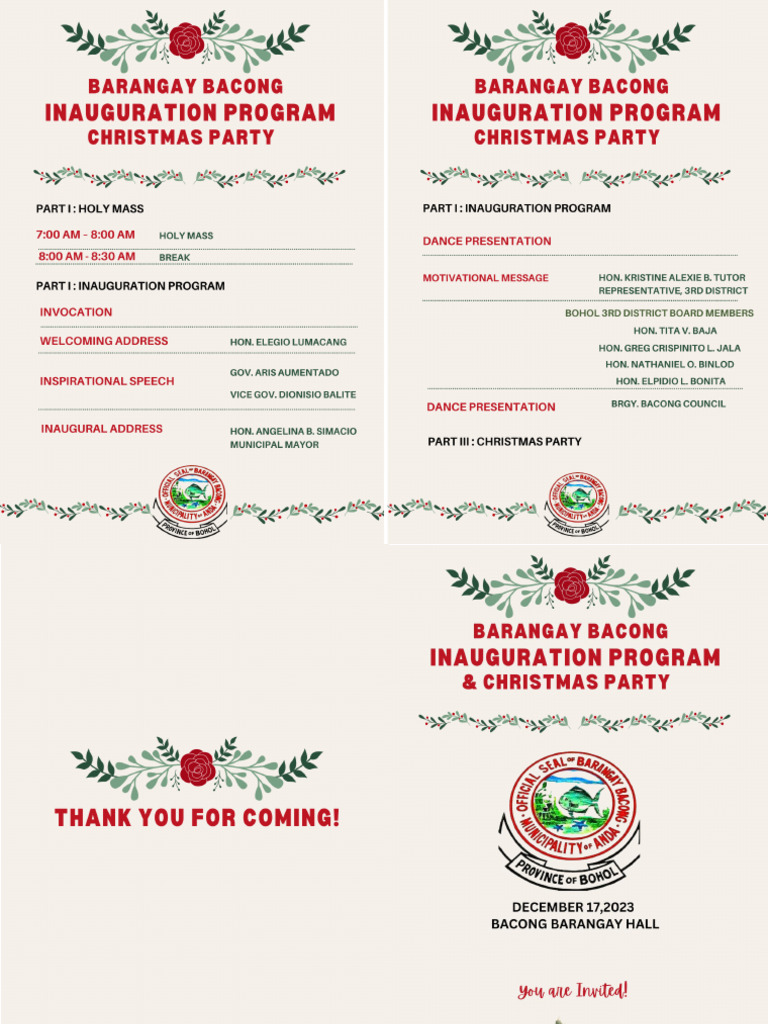 Bacong Inauguration Program Flow | PDF