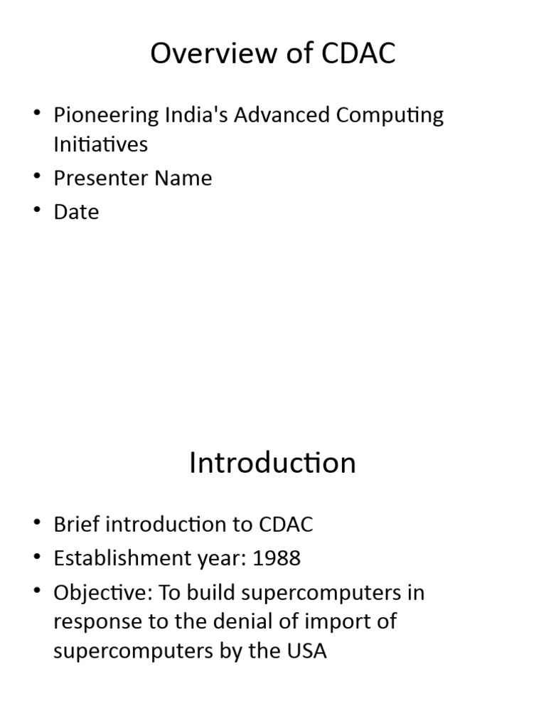 CDAC Presentation | PDF CDAC Presentation | PDF