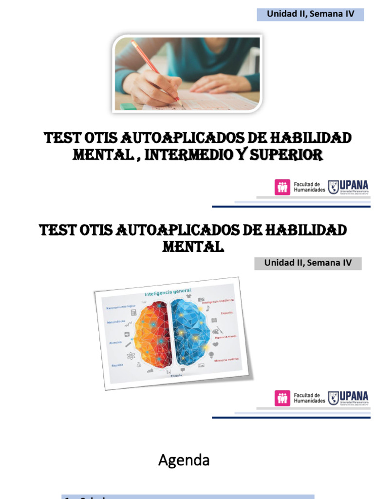 Test Otis: Habilidad Mental Intermedio y Superior | PDF | Crecimiento ...
