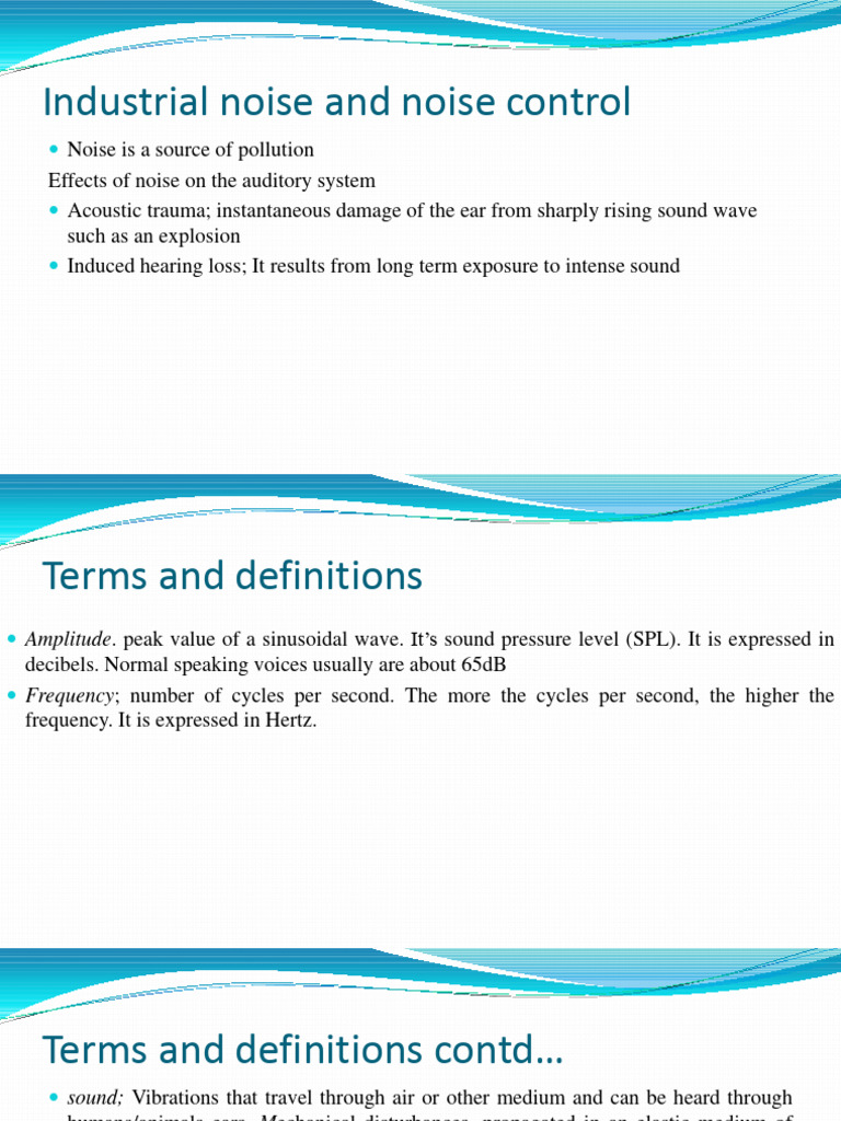 PP 6 Noise Control | PDF | Sound | Hearing Loss