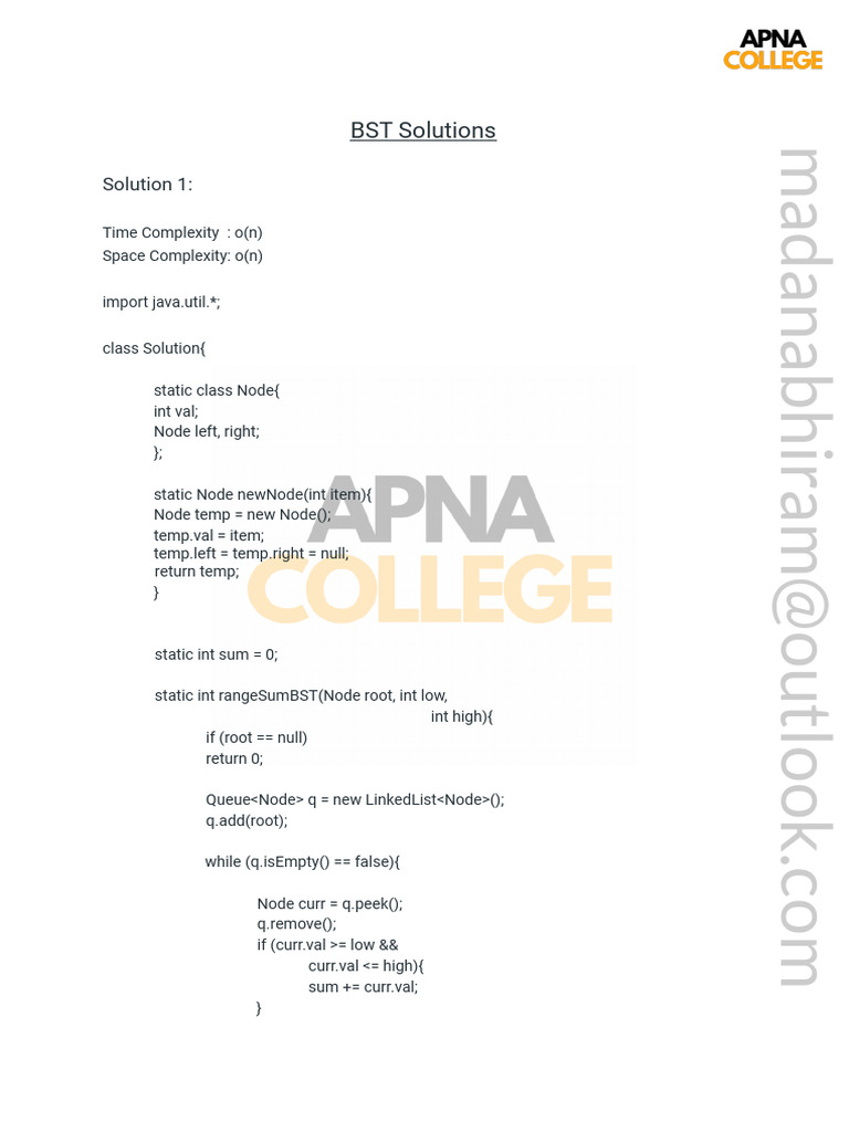BST Solutions | PDF | Computer Science | Computing BST Solutions | PDF | Computer Science | Computing