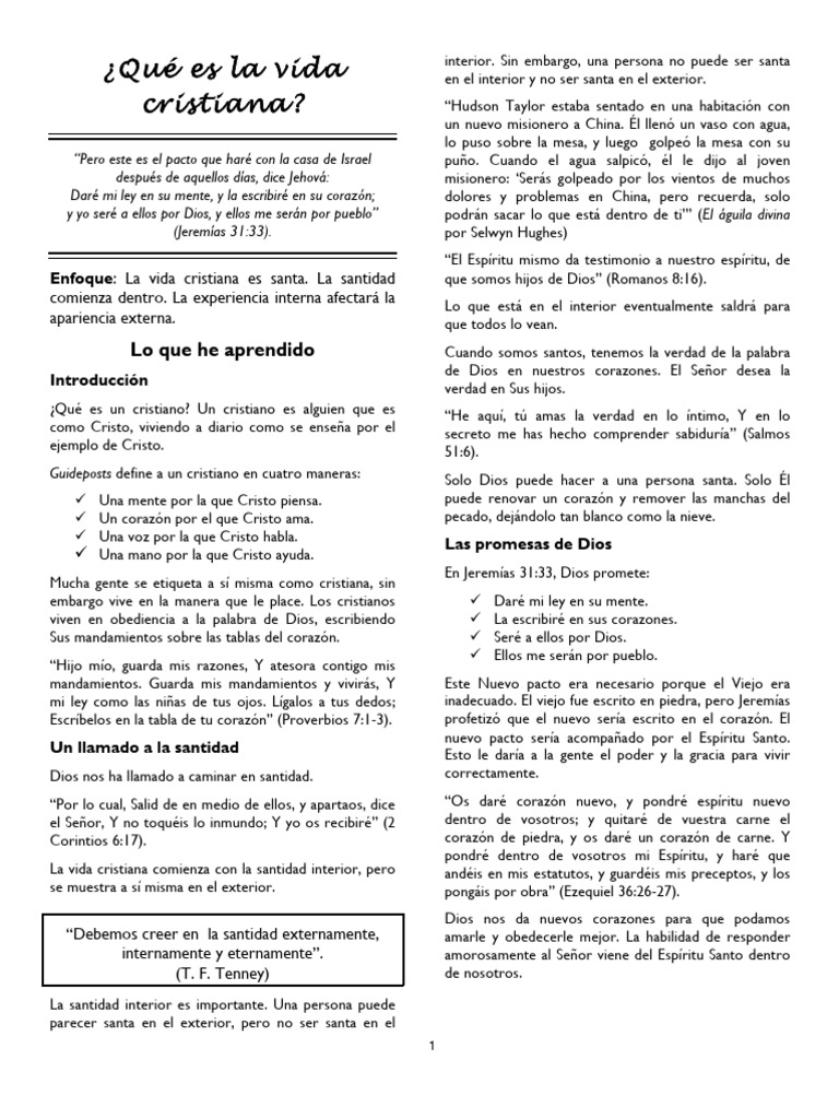 Que Es La Vida Cristiana | PDF | Cristo (título) | Pecado