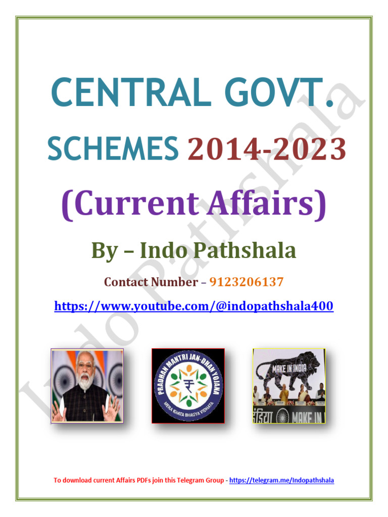 Modi Government Schemes 2014-2023 | PDF | Government Of India