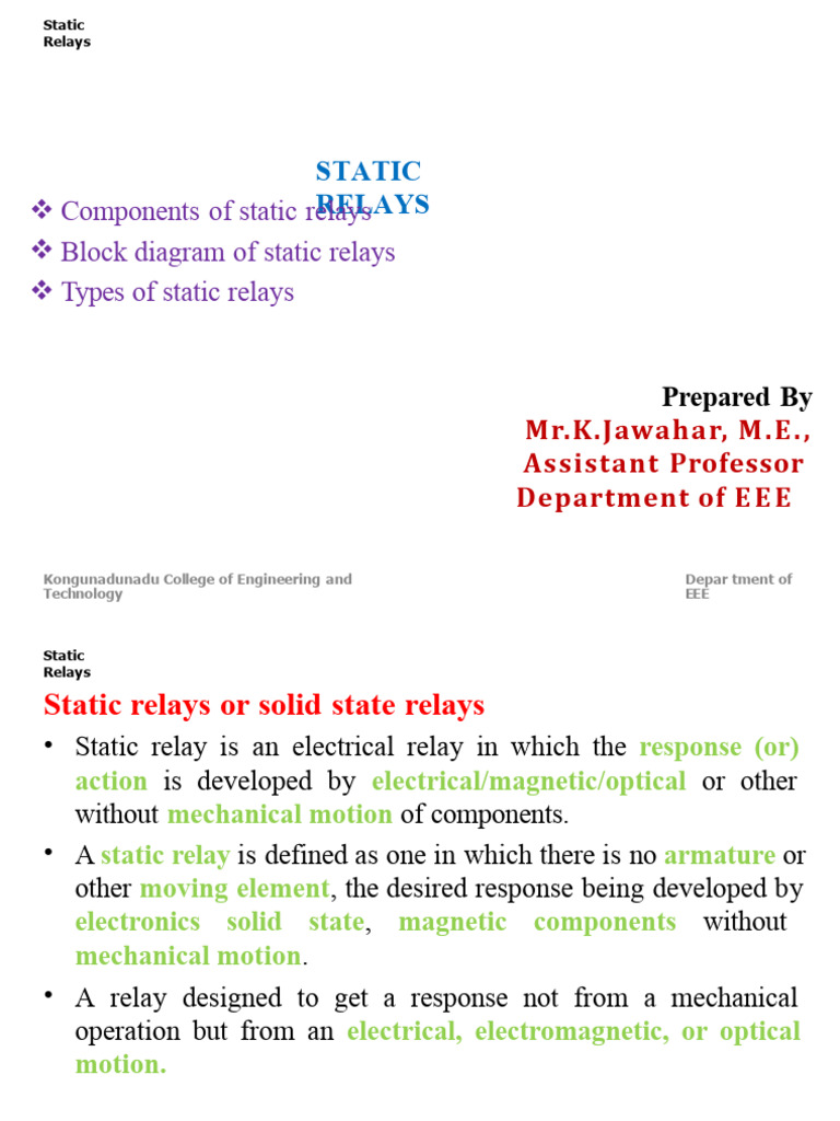Staticrelay 181127044201 | PDF | Relay | Rectifier