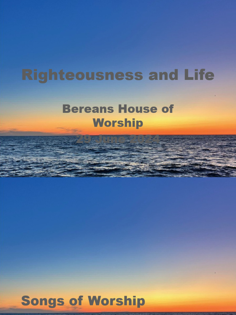 Righteousness and Life | PDF | Eternal Life (Christianity) | Abrahamic ...