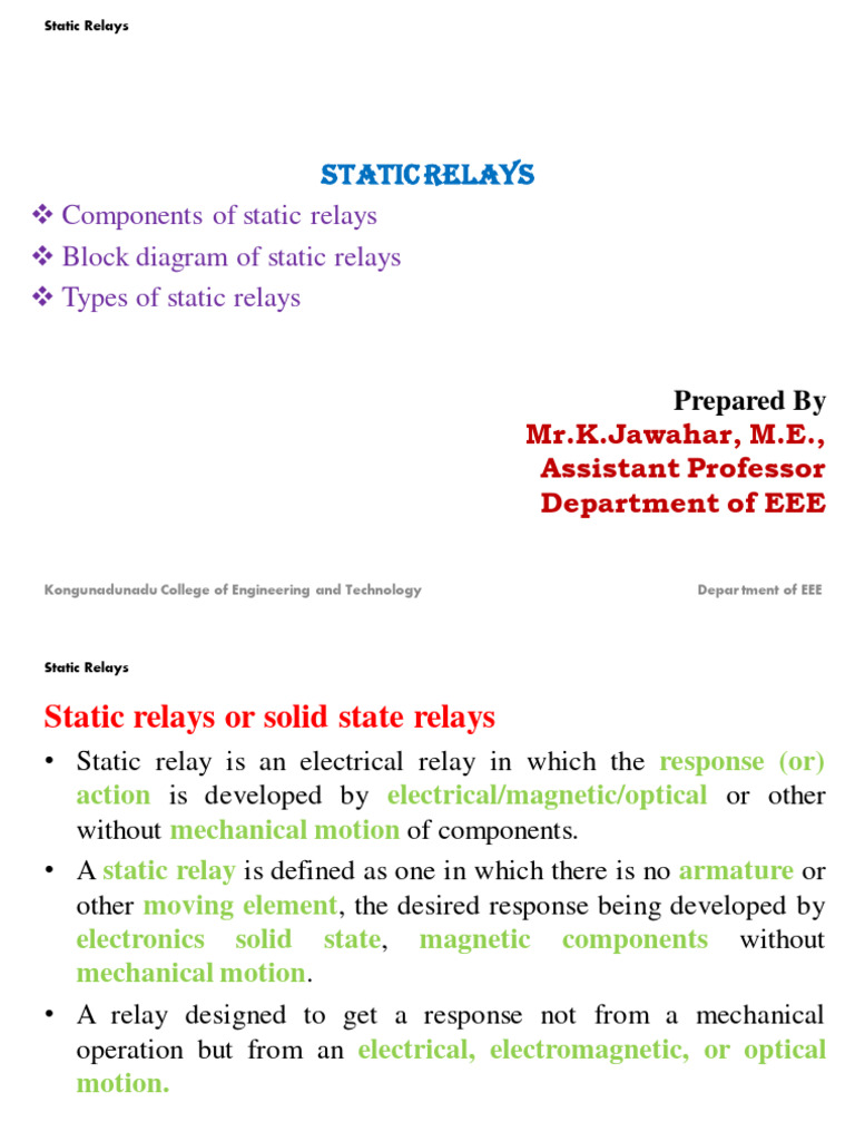 Staticrelay 181127044201 | PDF | Relay | Rectifier