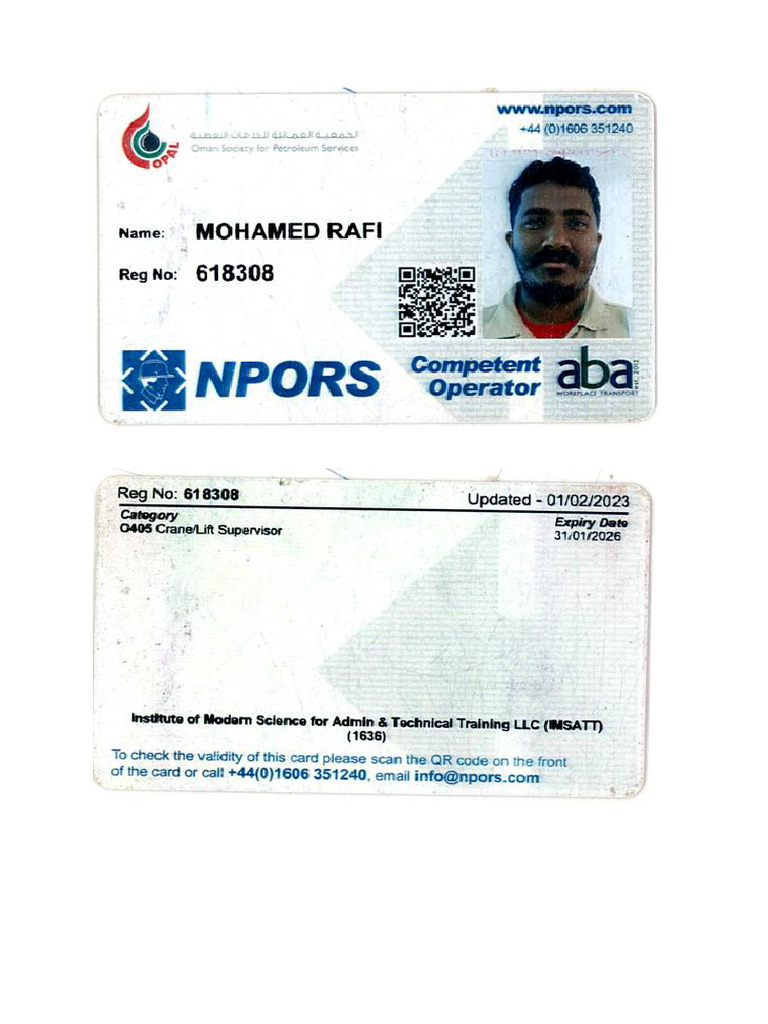 Lifting Supervisor Card 2023 | PDF Lifting Supervisor Card 2023 | PDF