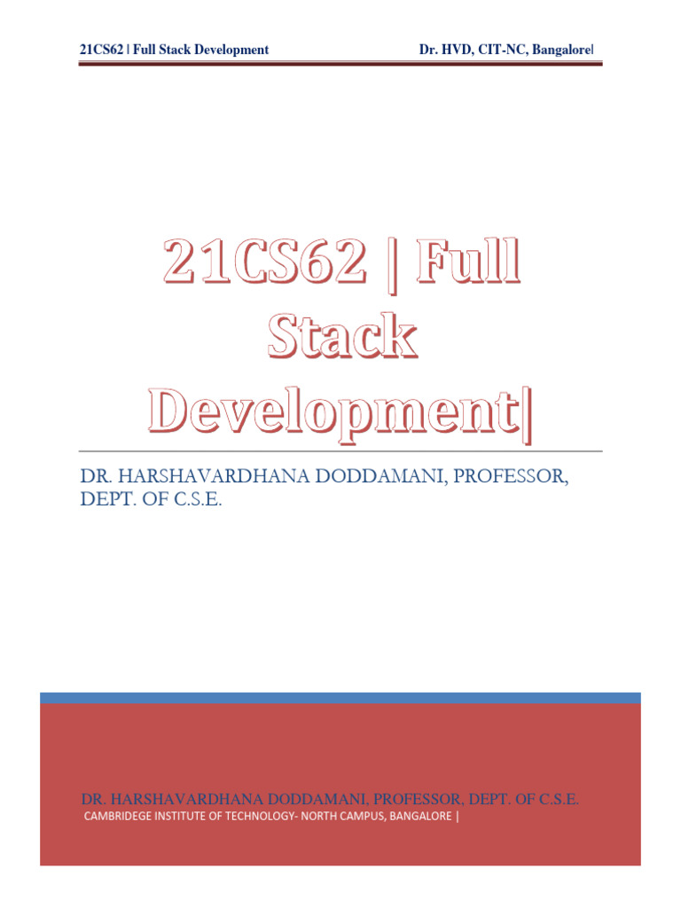 21CS62 HVD Fullstack Lab Manual | PDF | Web Server | Internet & Web
