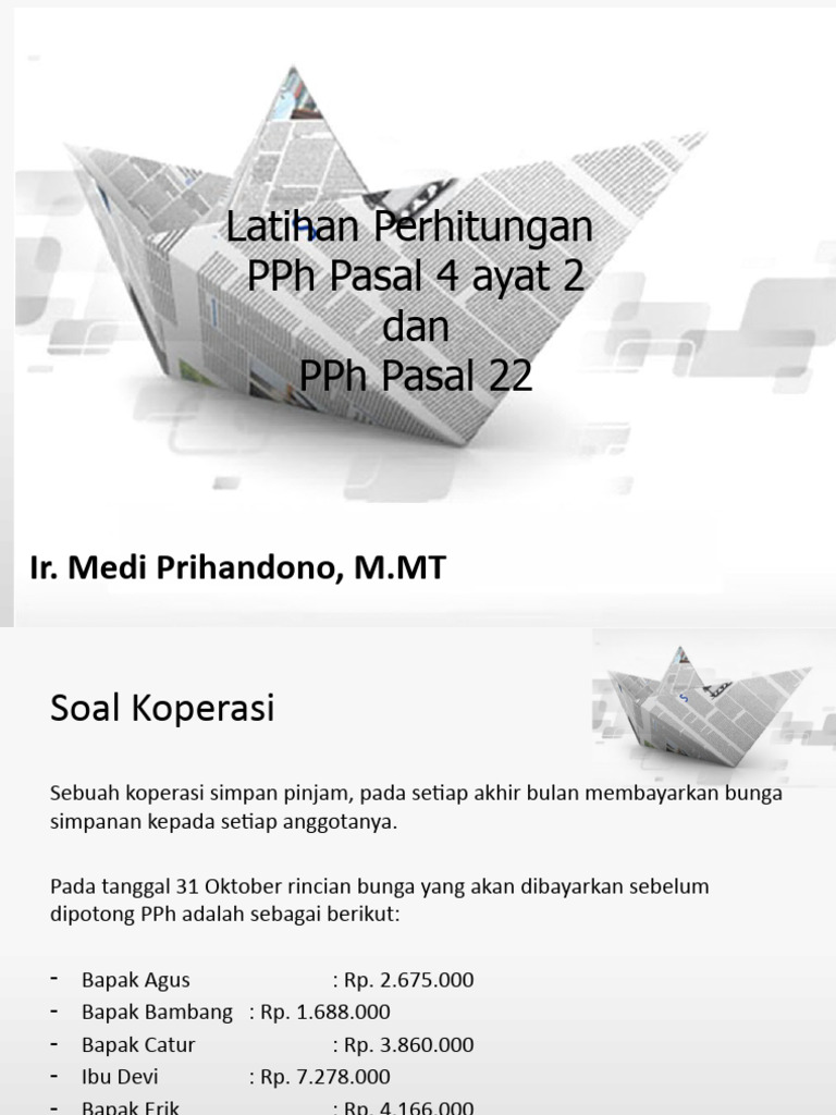 11 - Responsi Latihan PPH Pasal 4 Ayat 2 Dan Pasal 22 | PDF | Bisnis | Pengelolaan Keuangan & Uang