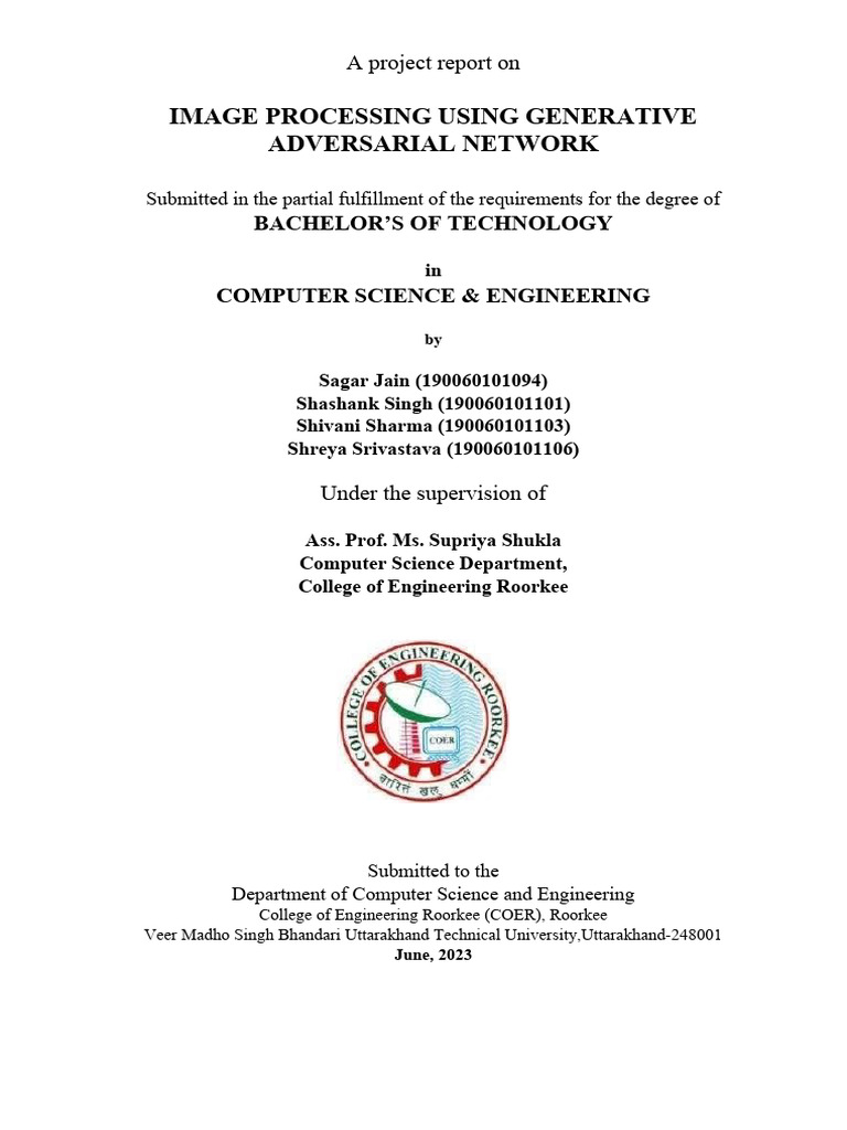 Image Processing Using Generative Adversarial Network Pdf Deep Learning Artificial Neural