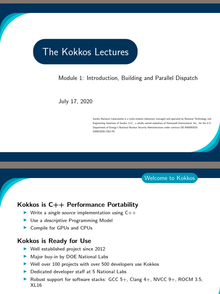 KokkosTutorial 01 Introduction | PDF | Graphics Processing Unit | Parallel Computing