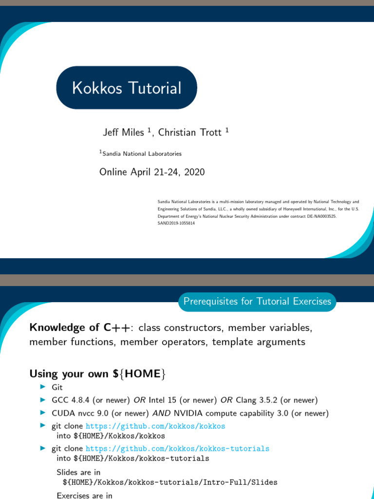 KokkosTutorial ORNL20 | PDF | Pointer (Computer Programming) | Parallel Computing