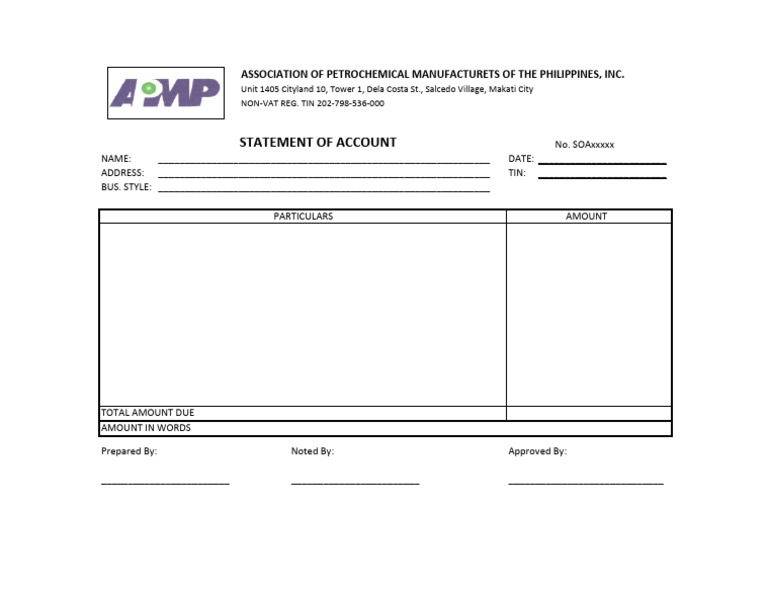 Statement of Account Format | PDF