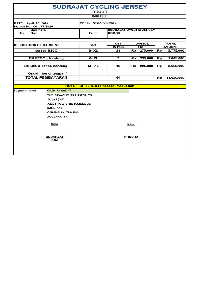 Invoice Indra, April 23 2024 | PDF
