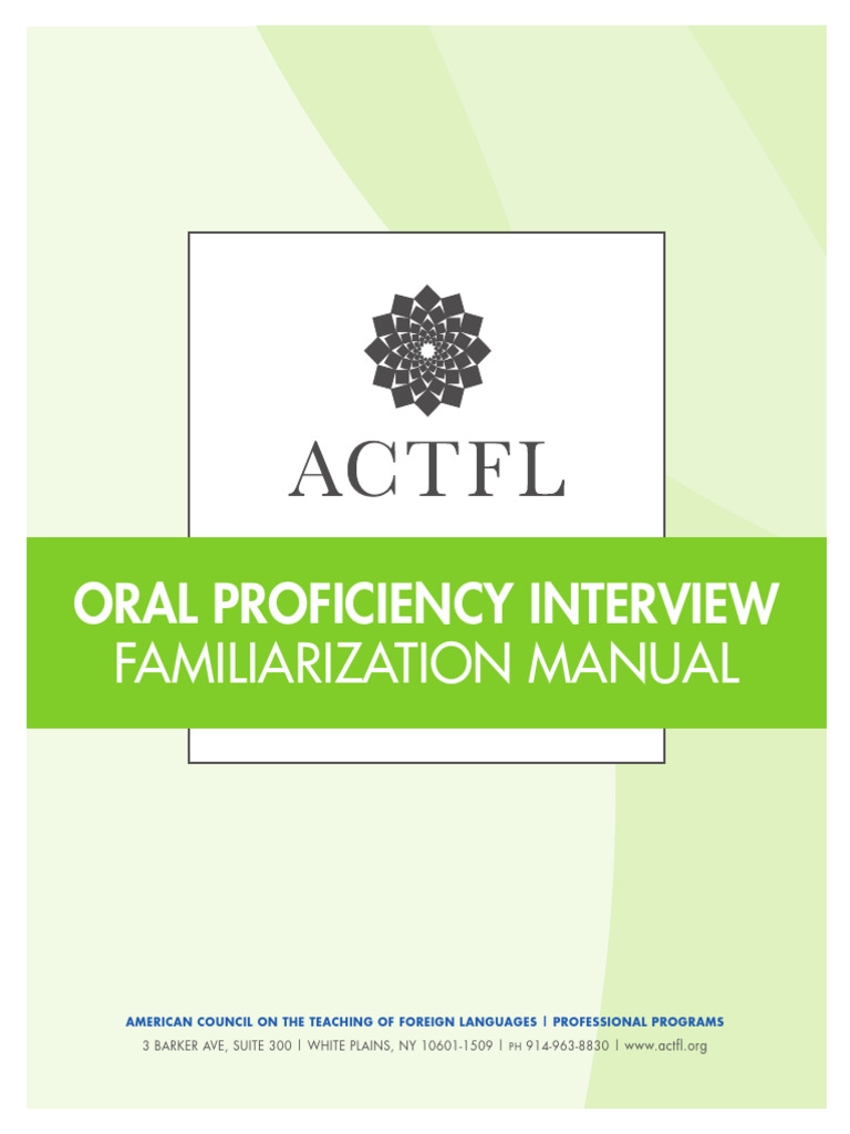 2012 OPI Familiarization Manual | PDF | Educational Assessment | Vocabulary