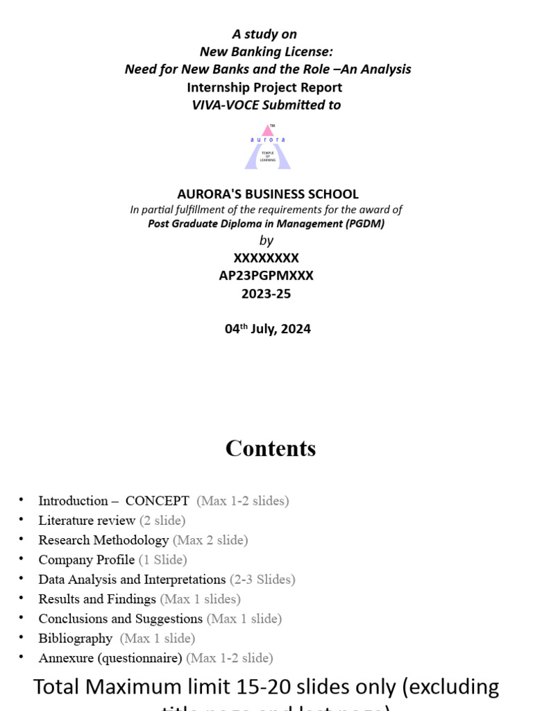 Seminar (Ip Viva-Voce) Model Format | PDF | Data Analysis | Methodology