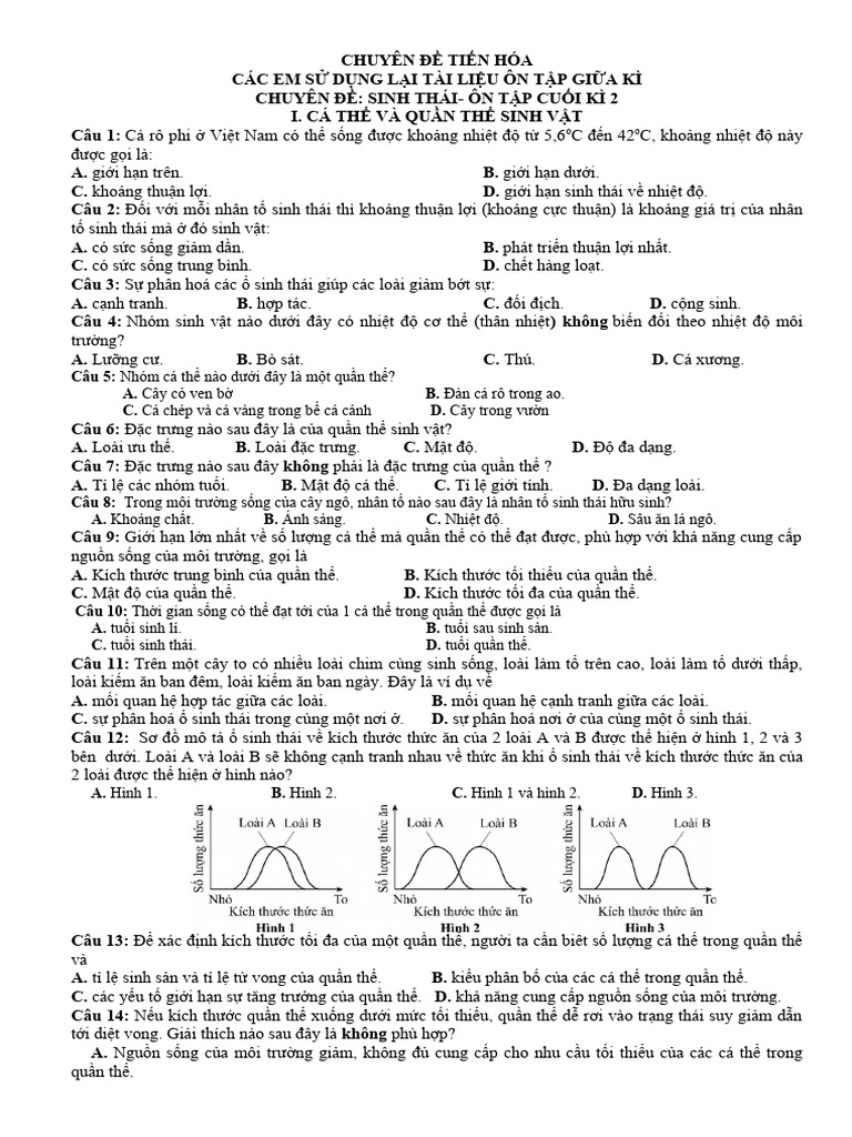 On Tap CK2 Sinh Thai HS | PDF