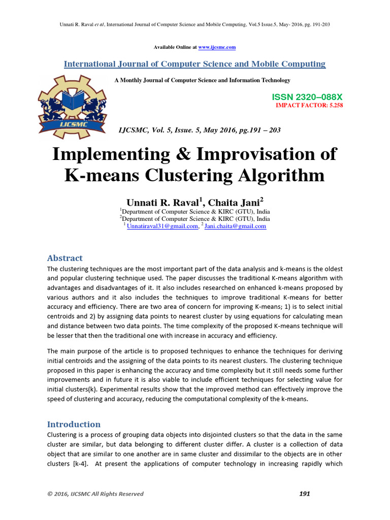 V5I5201647 | PDF | Cluster Analysis | Applied Mathematics