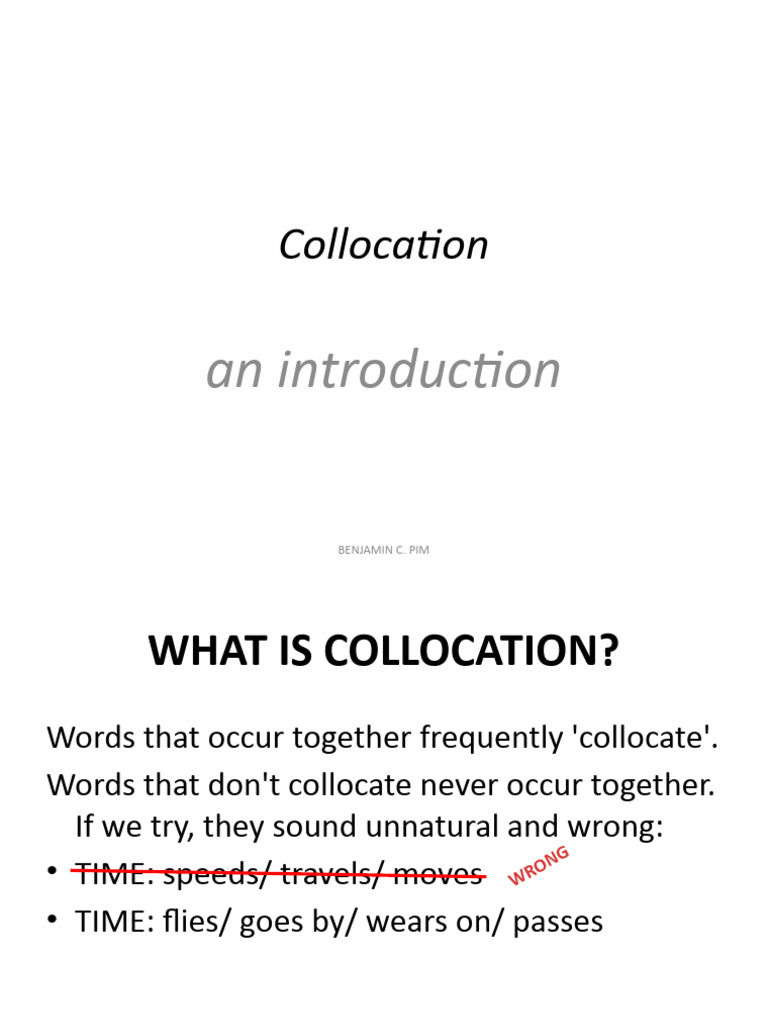 Collocation An Introduction - Types of Collocation | PDF | Adverb | Verb