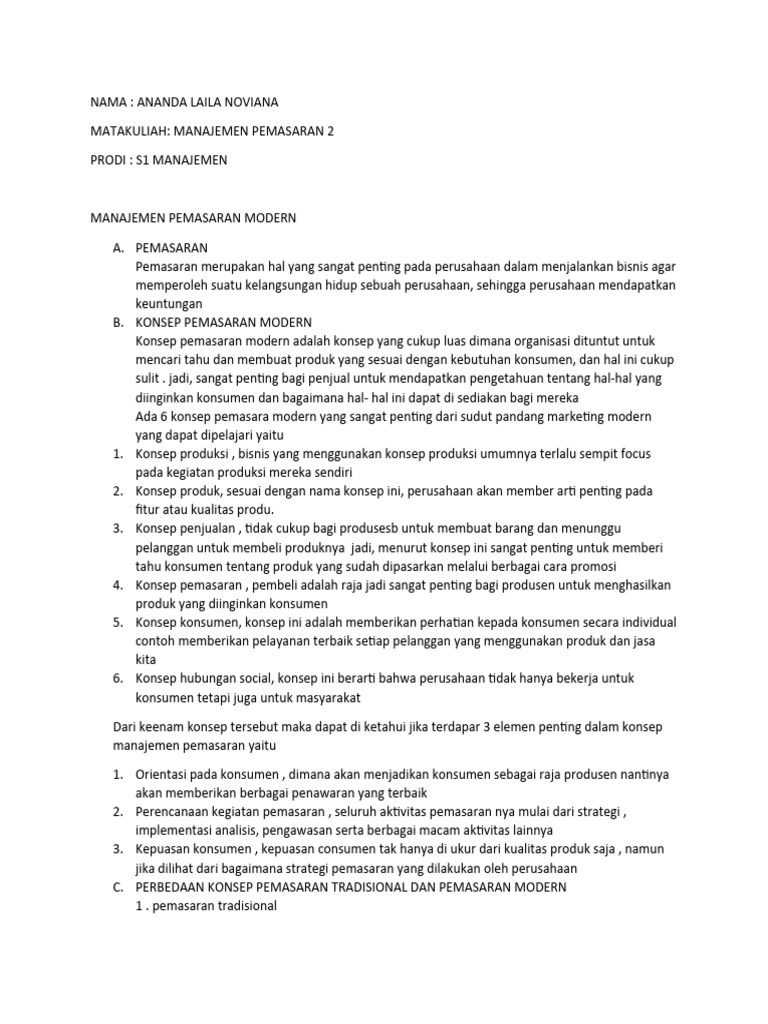 Manajemen Pemasaran 2 (1) | PDF | Bisnis
