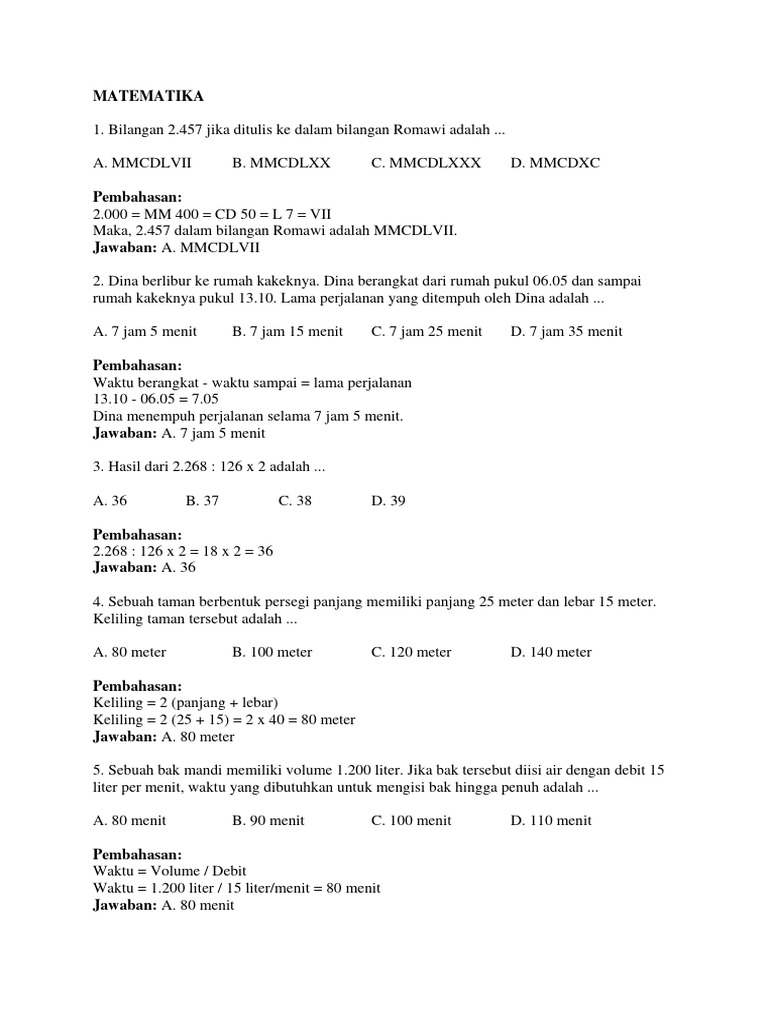 Latihan Soal MTS | PDF