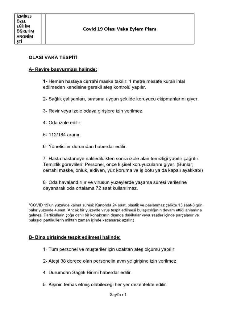 Vaka Eylem Planı | PDF