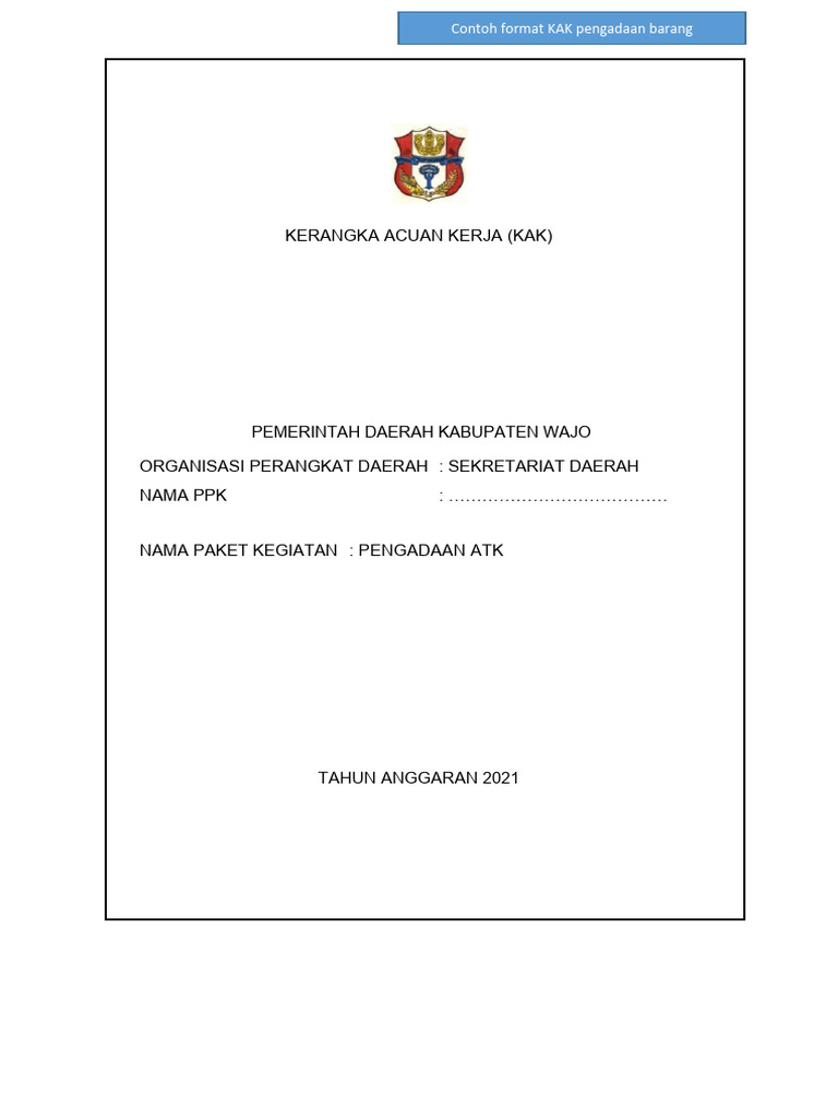 Pengadaan ATK Sekretariat Wajo 2021 | PDF