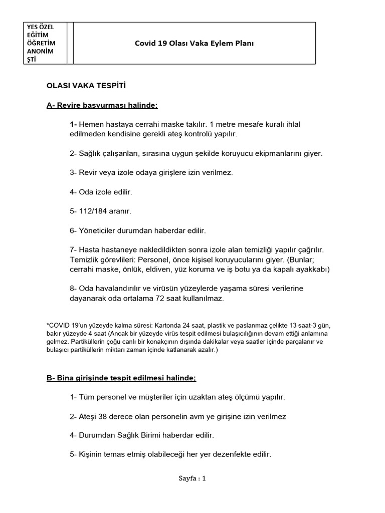 Vaka Eylem Planı | PDF