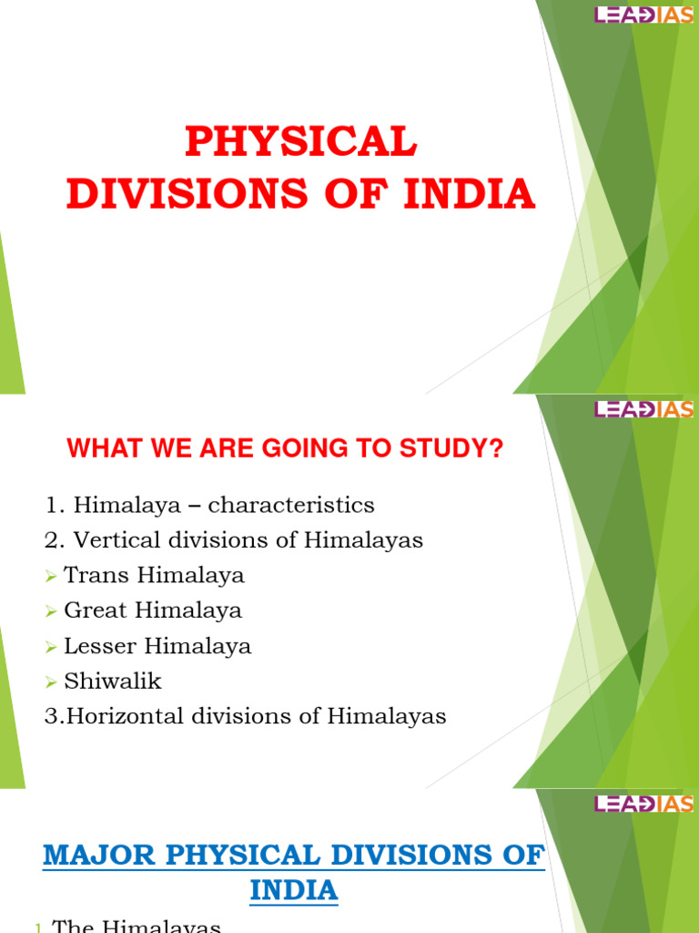 03 Physical Divisions of India, Himalaya Vertical Division 03 01 | PDF ...