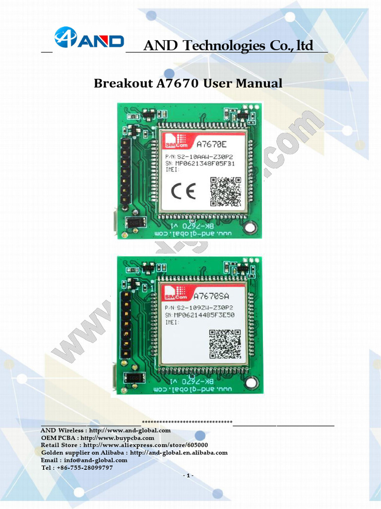A7670 Series Model BK A7670 Board User Manual v10 | PDF | Lte ...