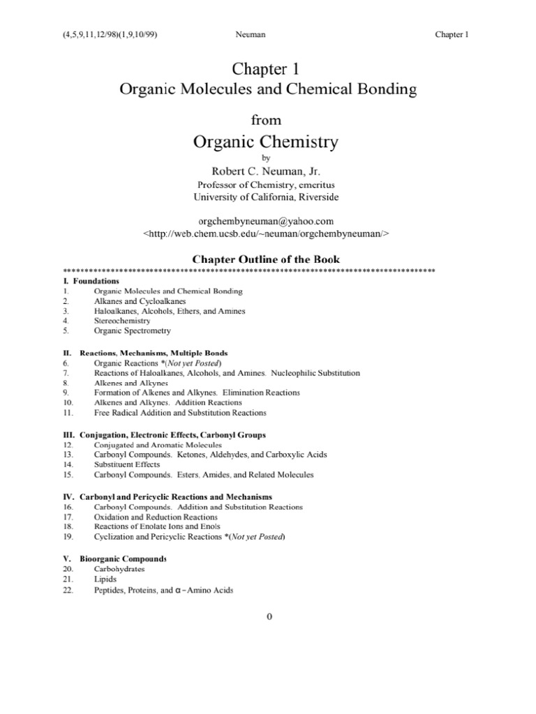 Organic & Inorganic Chemistry 1 (CHM 113) | PDF