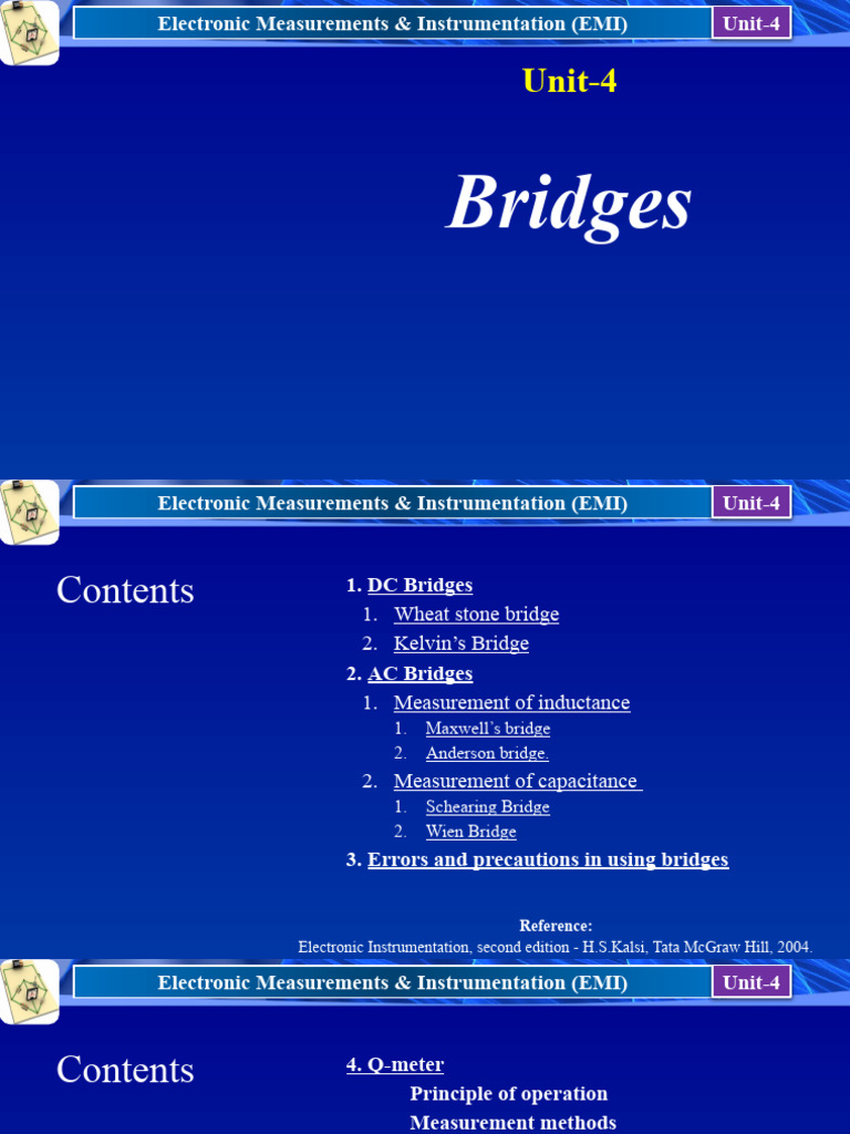 Unit 4 Bridges | PDF | Inductor | Resonance