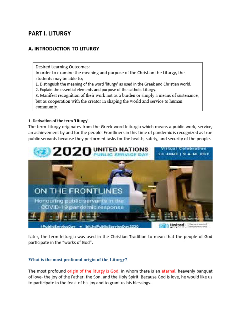 Intro. To Liturgy | PDF | Liturgy | Eucharist