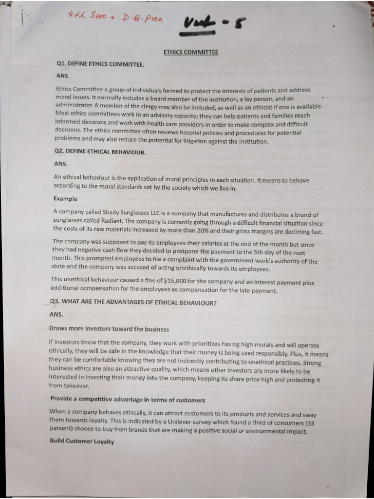 Ethics Committee | PDF