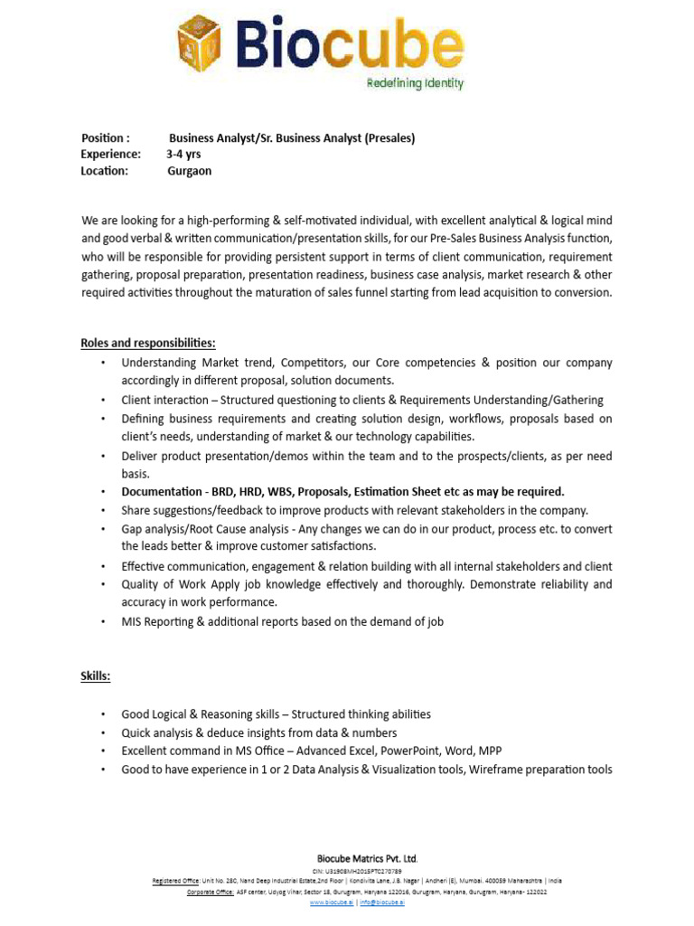 Business Analyst | PDF | Intelligence Analysis | Business Analysis