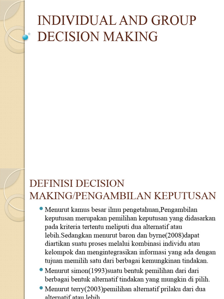 Individual and Group Decision Making | PDF | Sains & Matematika