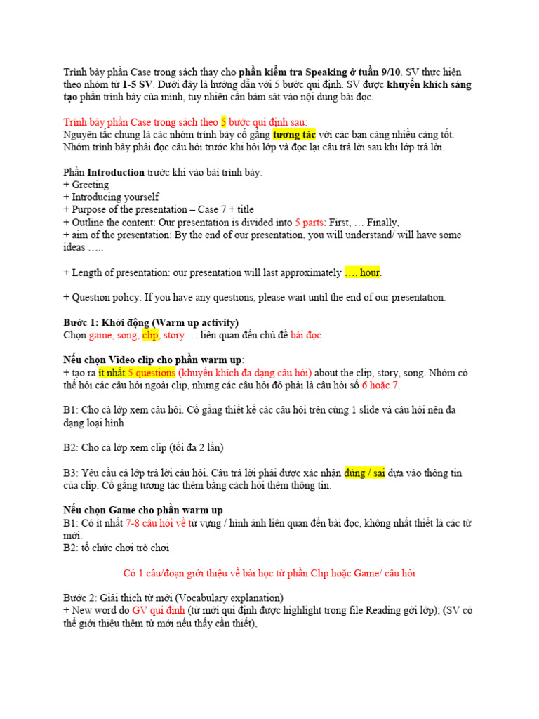 Huong Dan Trinh Bay Bai Case | PDF