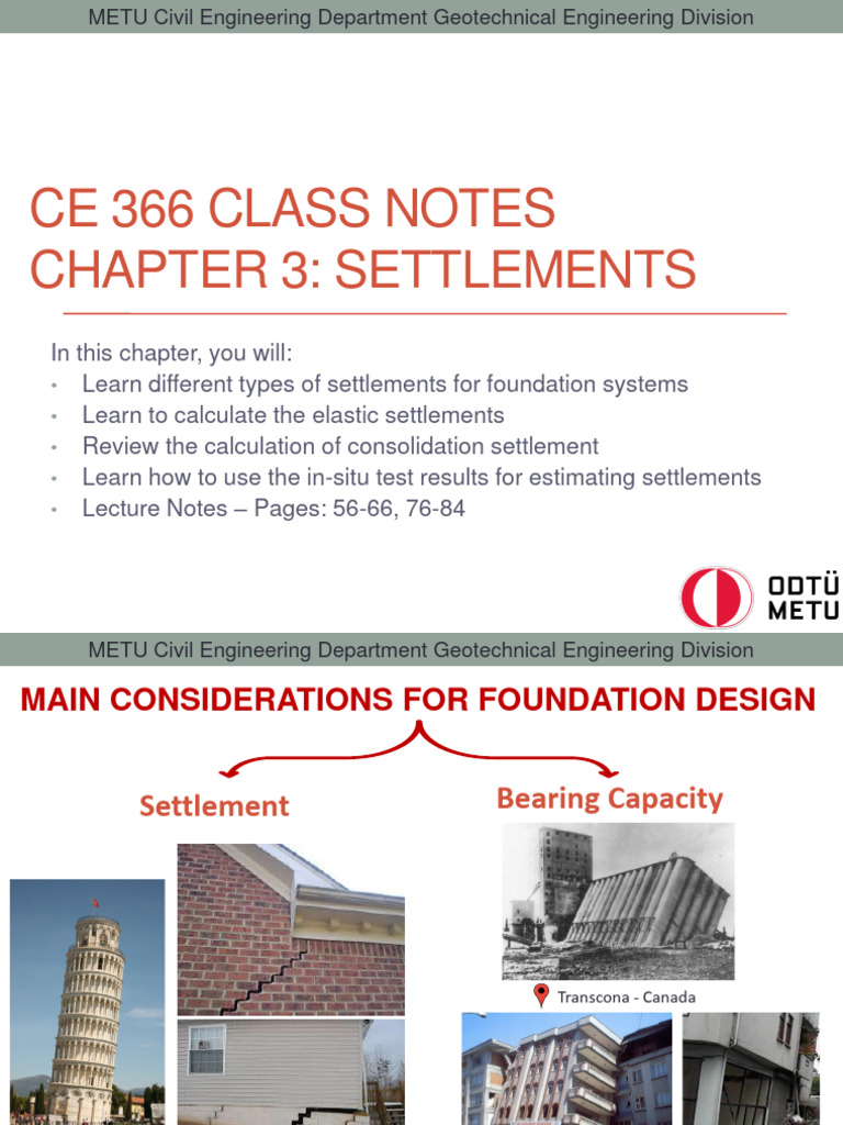 CE366 Chapter 3 Settlement Section 2 | PDF | Geotechnical Engineering | Young's Modulus