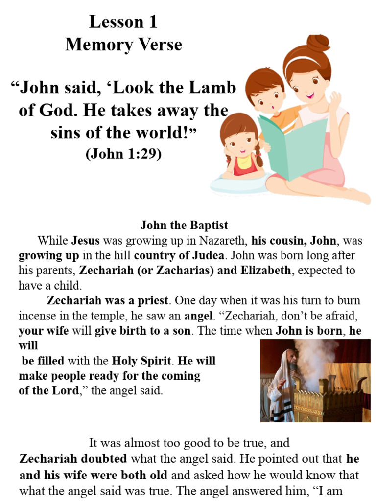 Bible-1-Quarter-4-Lesson-1-John-the-Baptist | Download Free PDF | John ...