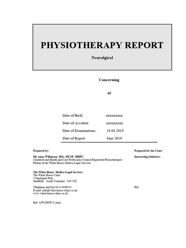 Neurological Physiotherapy Report | PDF | Physical Therapy | Anatomical ...