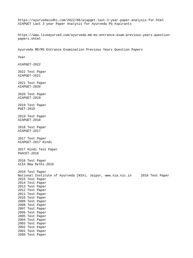 1 AYURVEDA Last 20 Years Papers | PDF | Ayurveda | Medicine